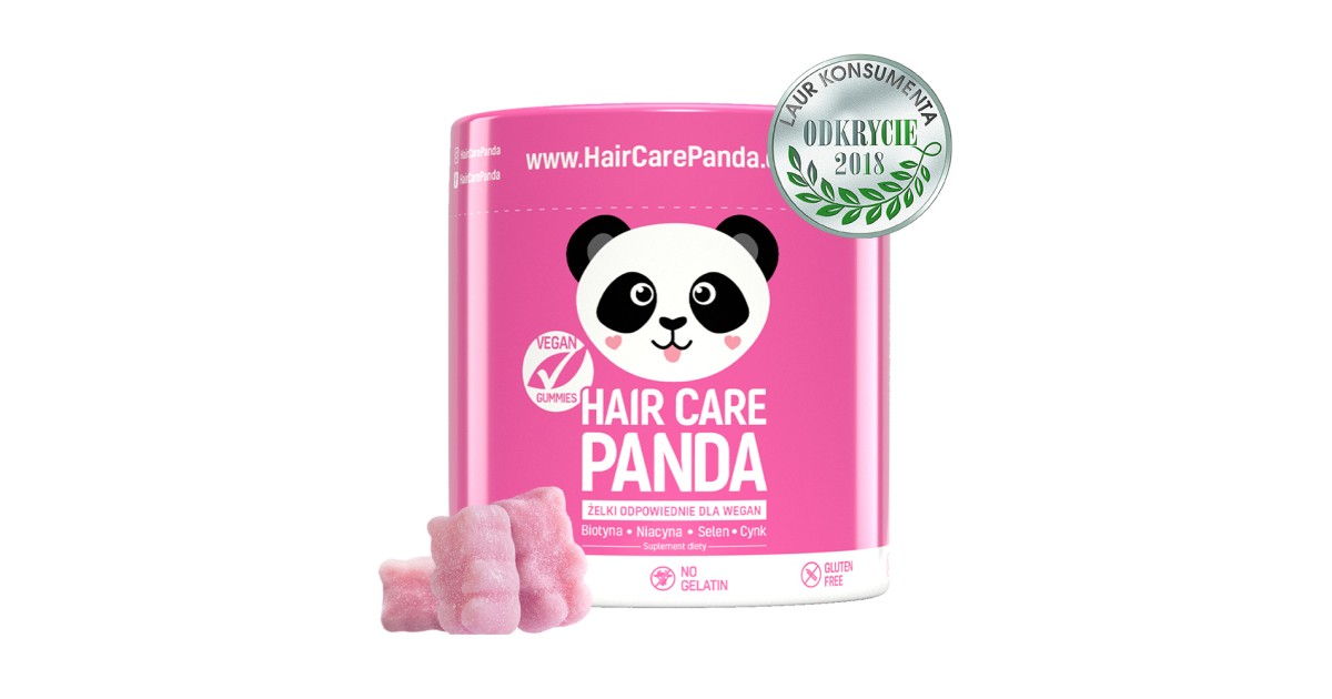 Hair Care Panda Maisto papildas plaukams, 60 guminukų